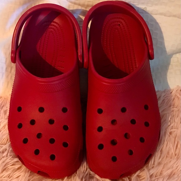 CROCS | Shoes | Crocs Classic Red Clogs Sandals Shoe Size W 9 M 7 ...